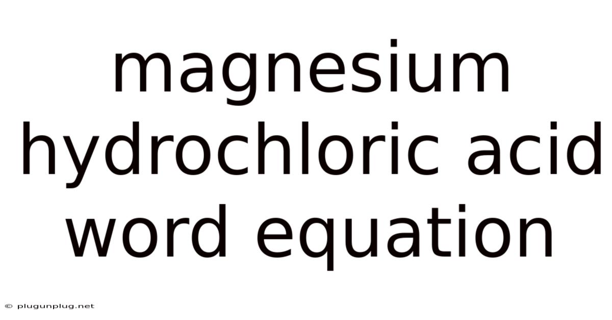 Magnesium Hydrochloric Acid Word Equation